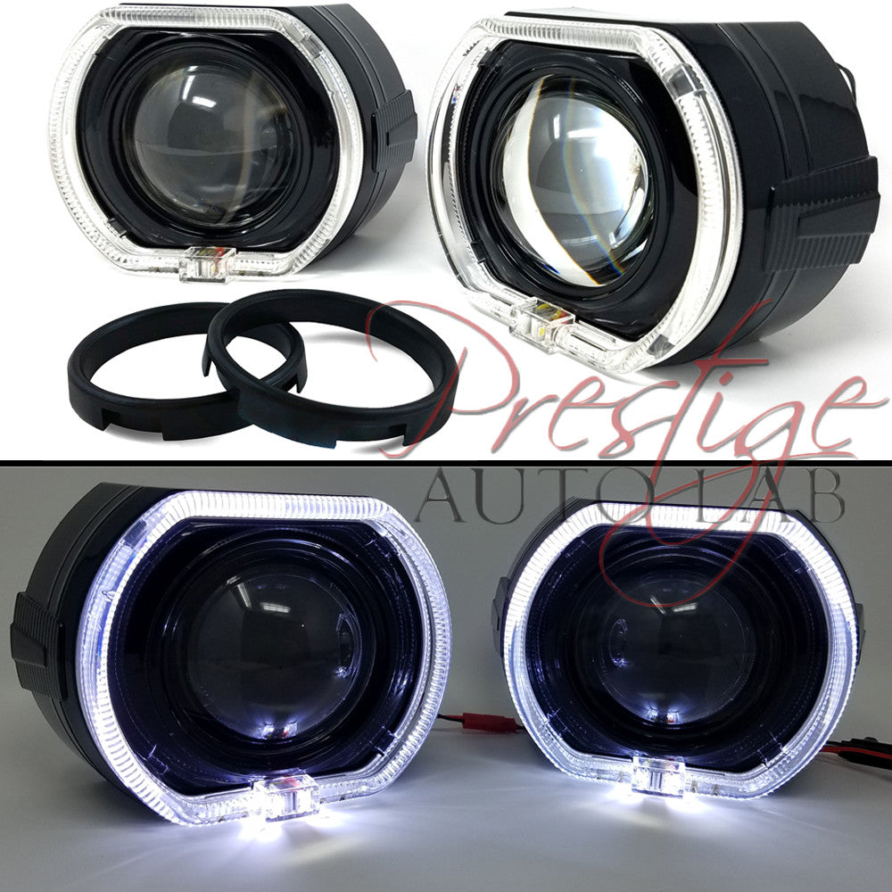 BMSV3.0 3" Projector Square LED Halo Ring Angel eye Shrouds For Headli ...
